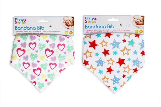 £1.49 FIRST STEPS BANDANA BIBS (12) - Greenheys Sundries