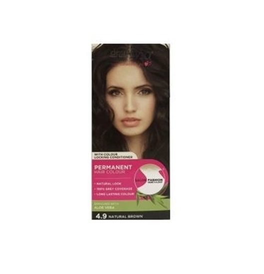 £1.00 DERMA HAIR COL. NATURAL BROWN 4.9 - Greenheys Sundries