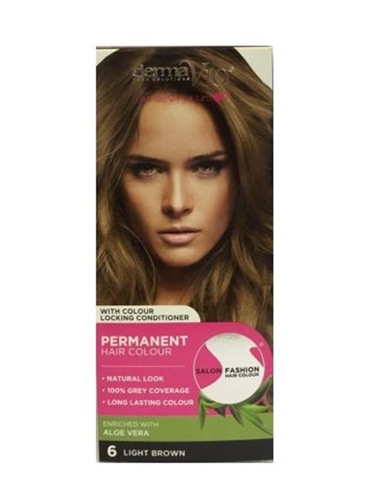 £1.00 DERMA HAIR COL. LIGHT BROWN 6 - Greenheys Sundries