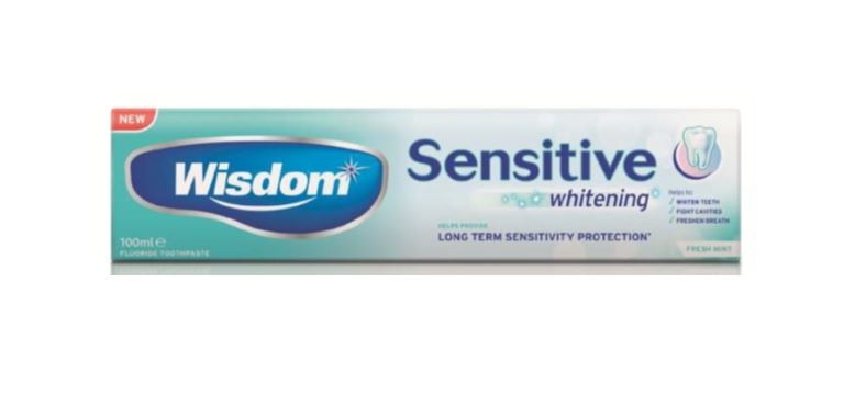 £1.00 WISDOM WHITE SENSITIVE T/PASTE - Greenheys Sundries