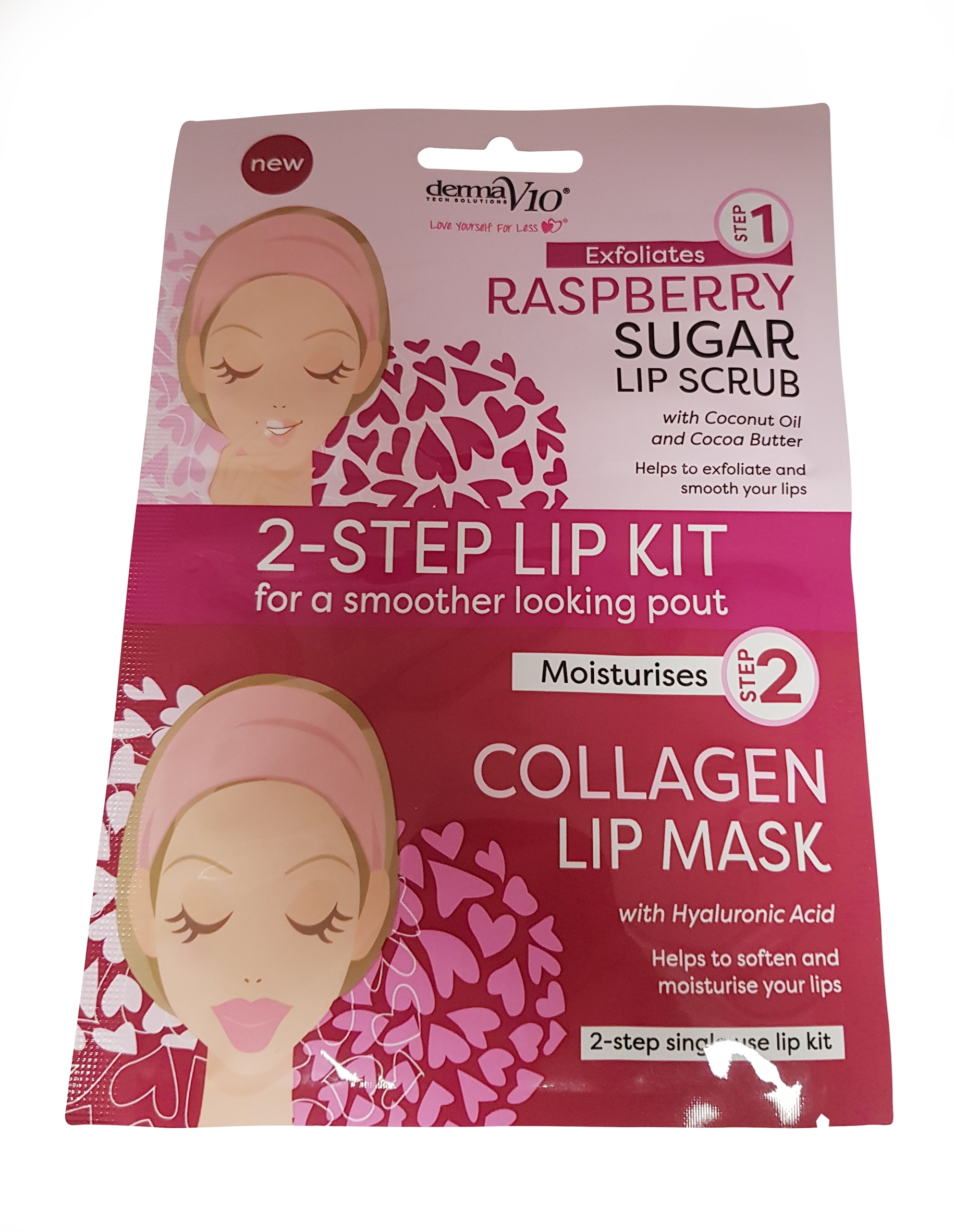£1.00 DERMA V10 RASPBERRY LIP KIT (12) - Greenheys Sundries