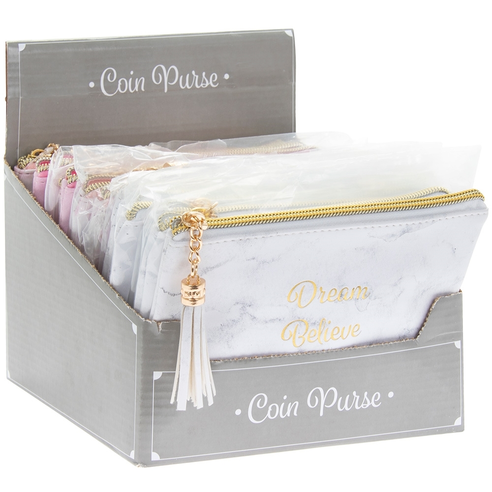 £3.99 COIN PURSES WHITE ASST (12) - Greenheys Sundries