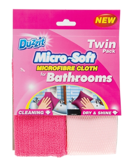 £1.00 MICROFIBRE CLOTHS 2 PACK BATHROOM - Greenheys Sundries