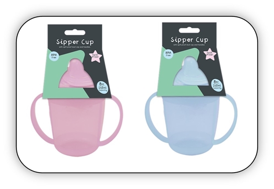 £2.99 BABY SIPPER CUP 260ml 1-2-3 BABY - Greenheys Sundries