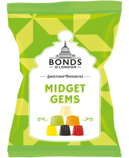 £1.25 BONDS SHARE BAG MIDGET GEMS - Greenheys Sundries